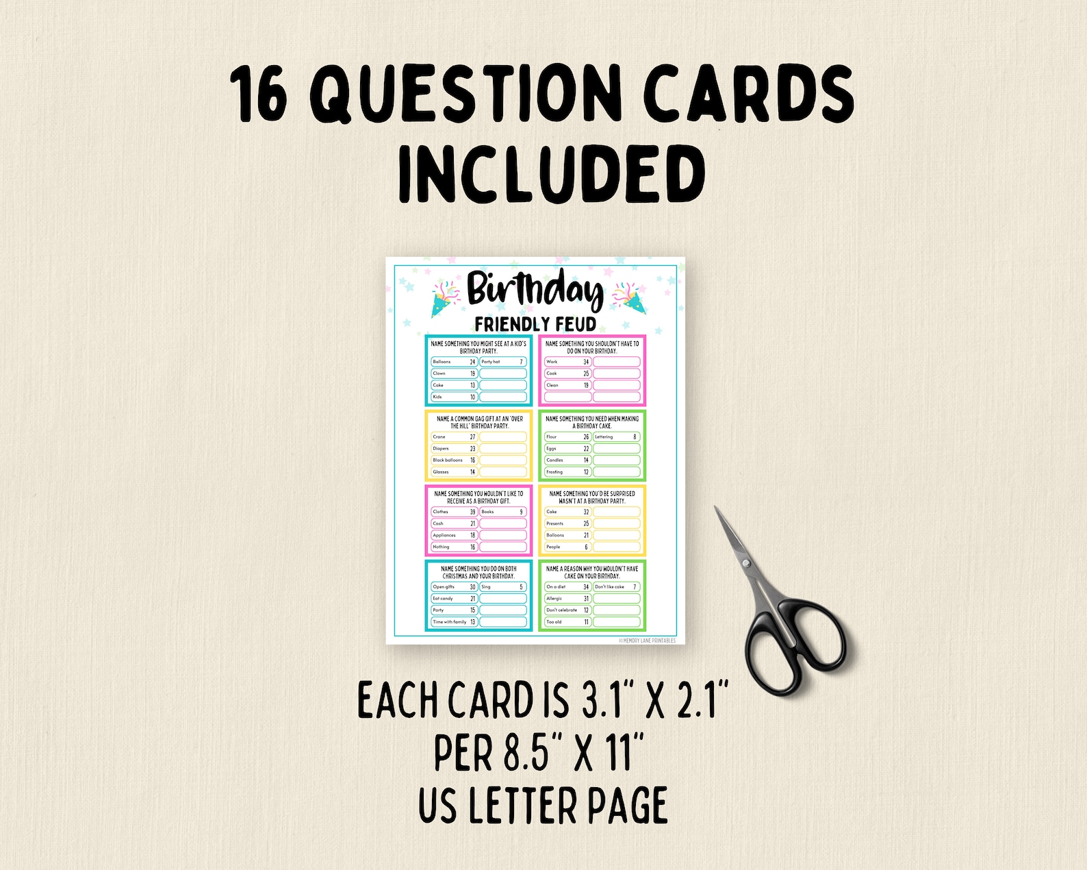 Birthday Friendly Feud Game | Birthday Feud | Birthday Party Game ...