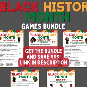 Black History Month Games Bundle | Black History Trivia Games | Fun ...