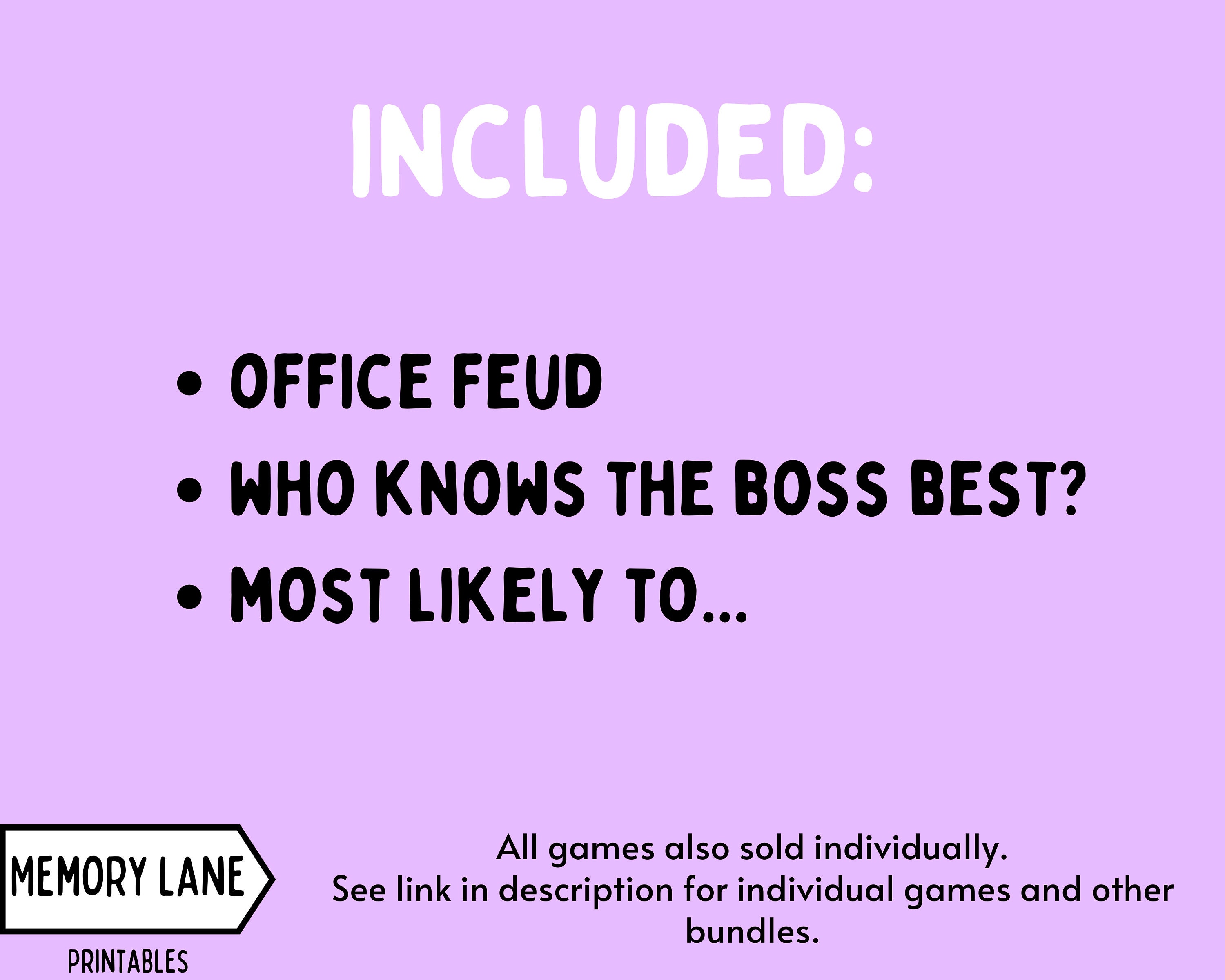 Office Party Games Bundle | Work Party Games | Fun Printable Games ...