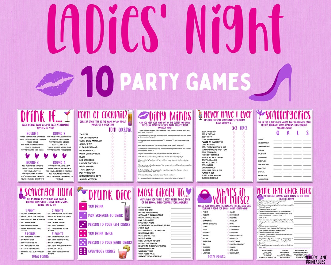 Ladies' Night 10 Game Bundle | Ladies Night Party Games | Fun Girls ...
