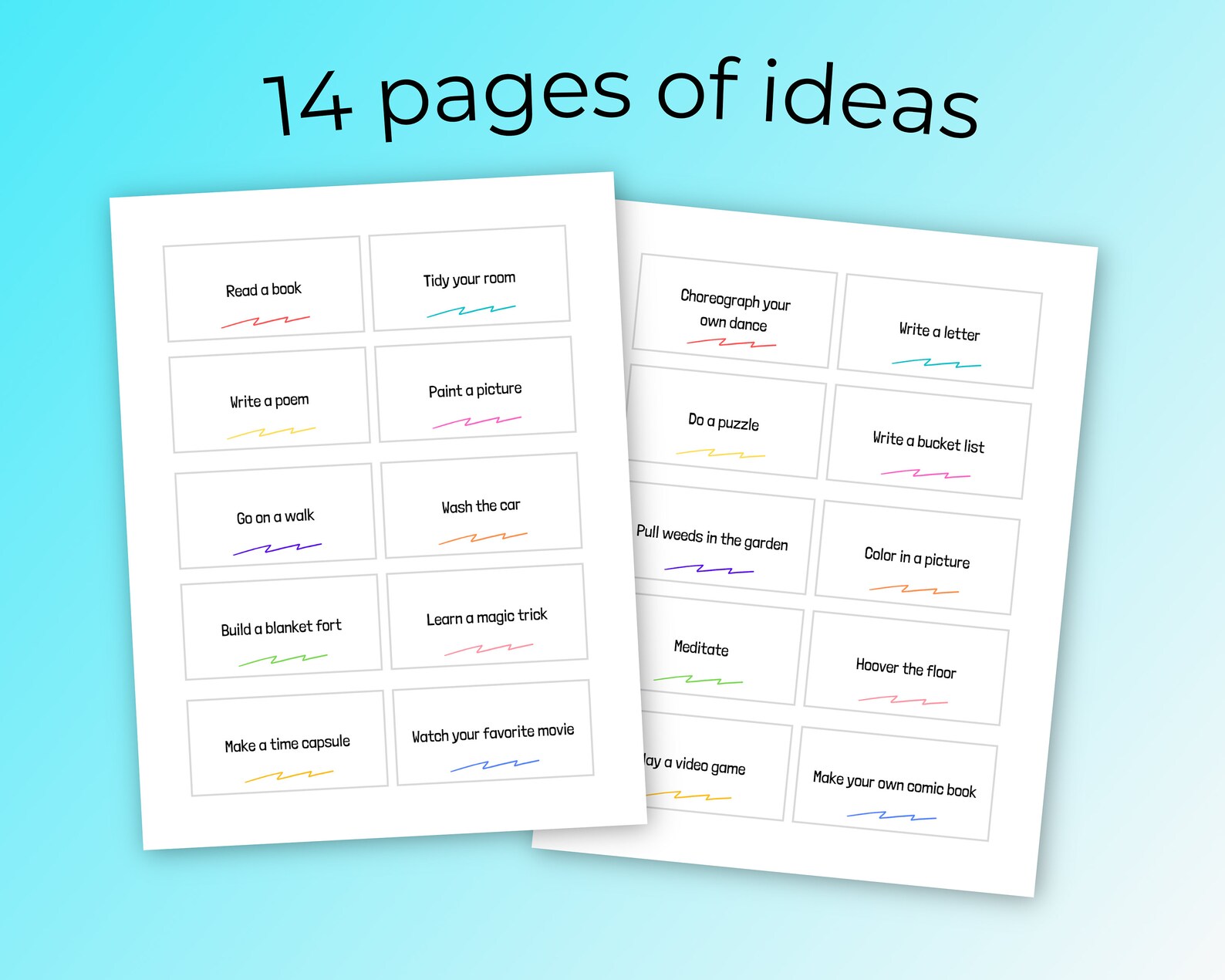 Boredom Jar Cards I'm Bored Jar Printable Kids - Etsy