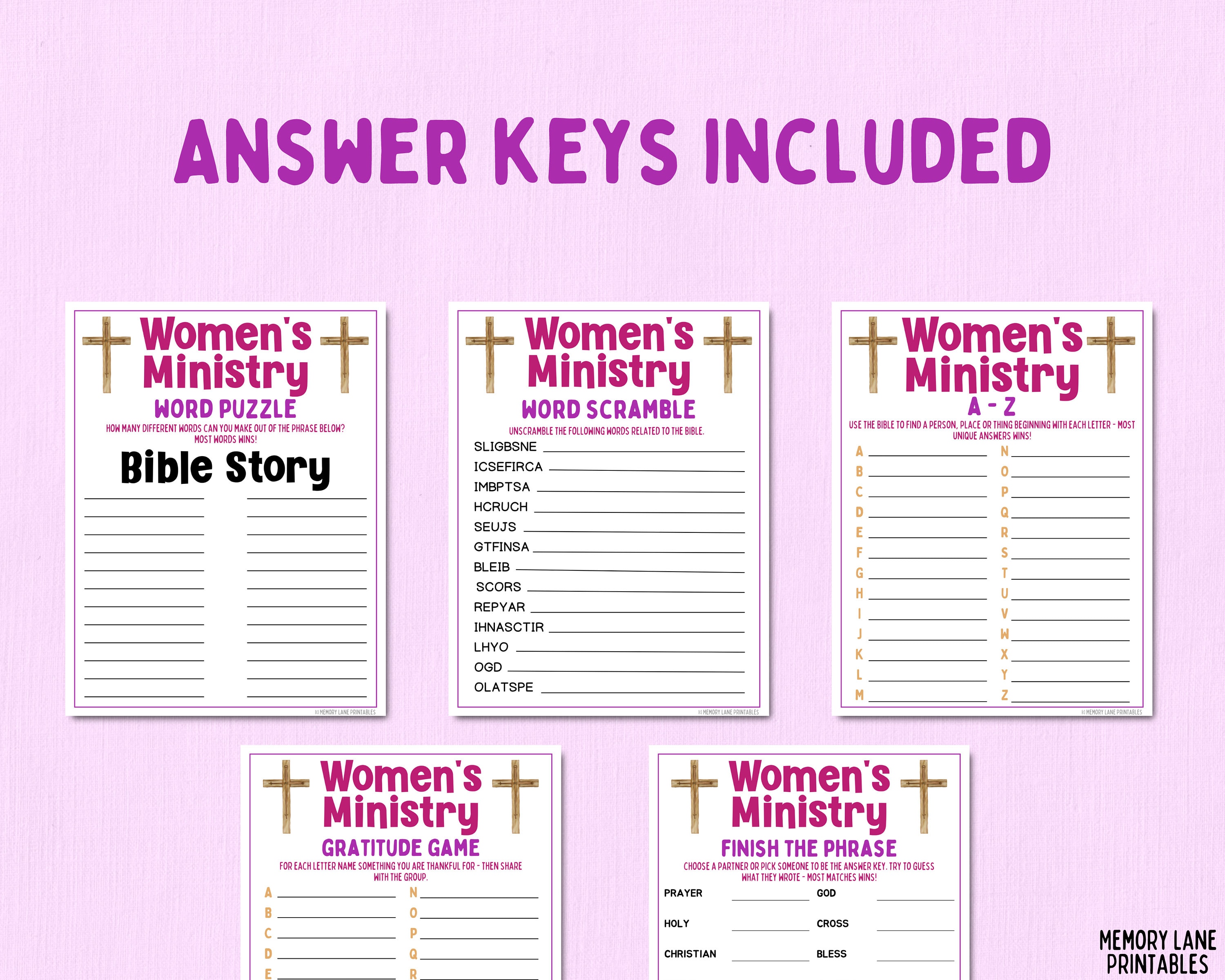 Women's Ministry Games Bundle | Bible Games | Church Games | Women's ...