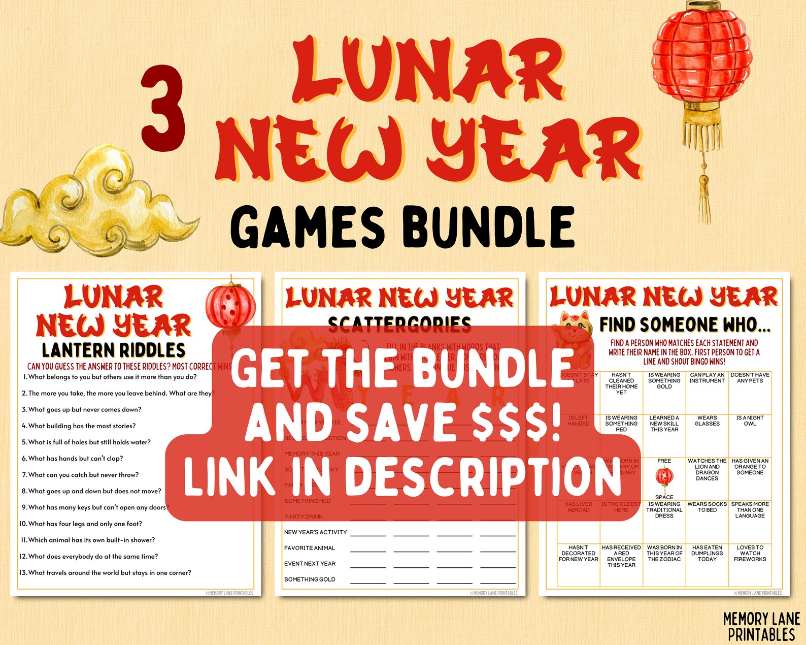 Chinese New Year Find Someone Who Game | Lunar New Year Party Game ...