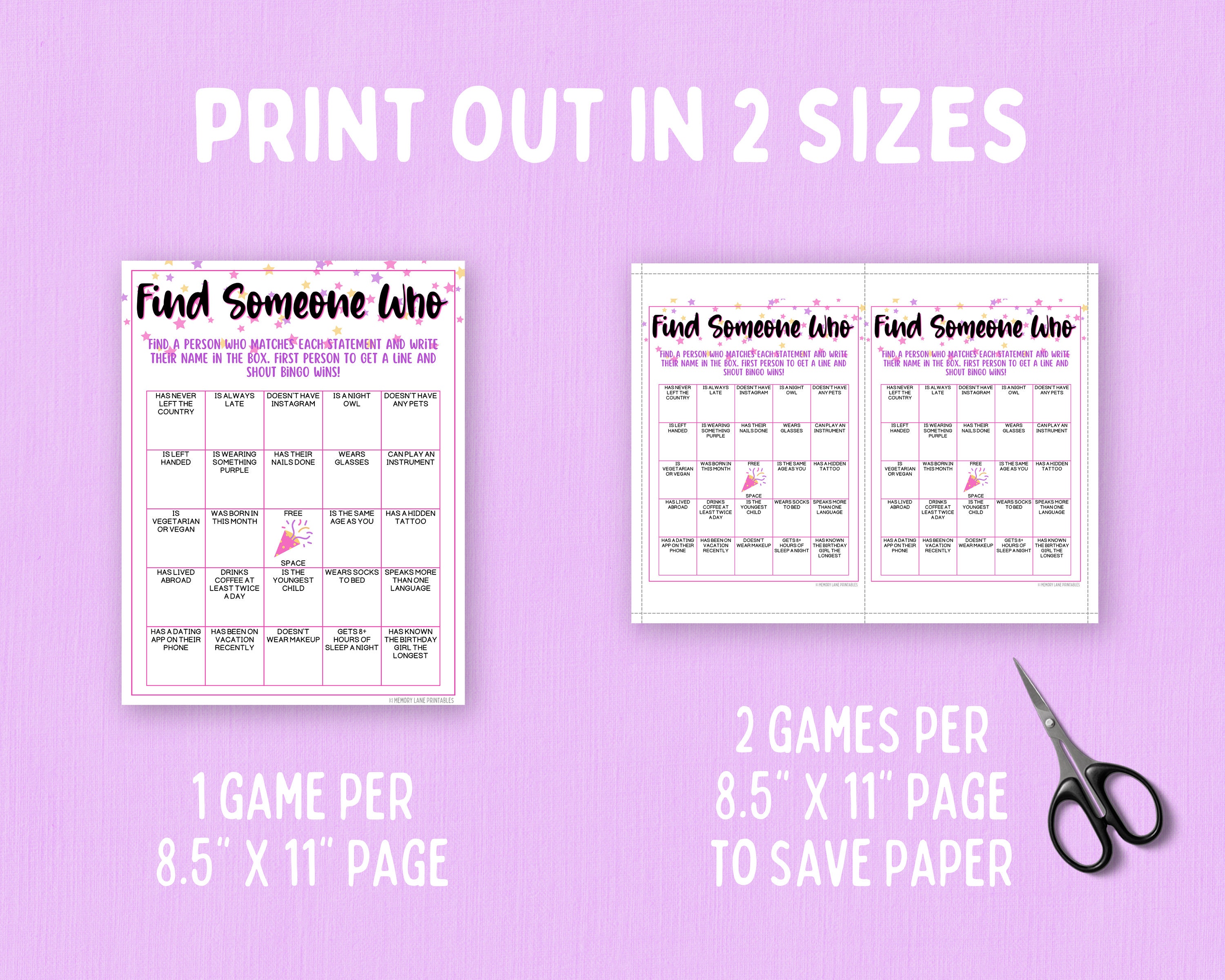 Find Someone Who Birthday Game Birthday Game for Her Adult Birthday ...