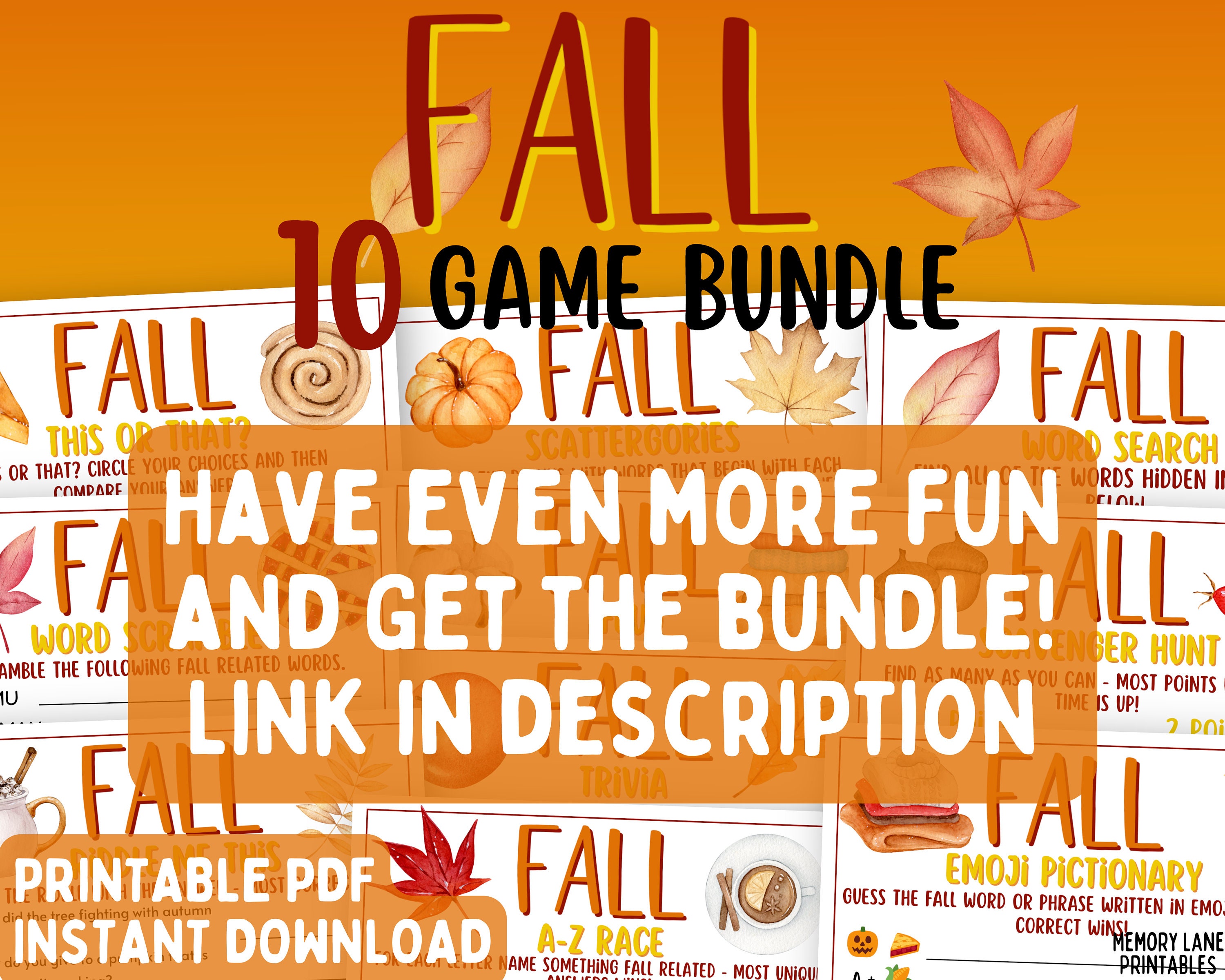Fall Feud Game | Autumn Party Game | Fun Printable Fall Game | Autumn ...