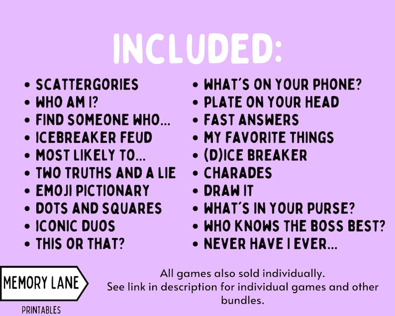 Icebreaker Games Bundle | Group Activity | Office Games | Fun Printable ...