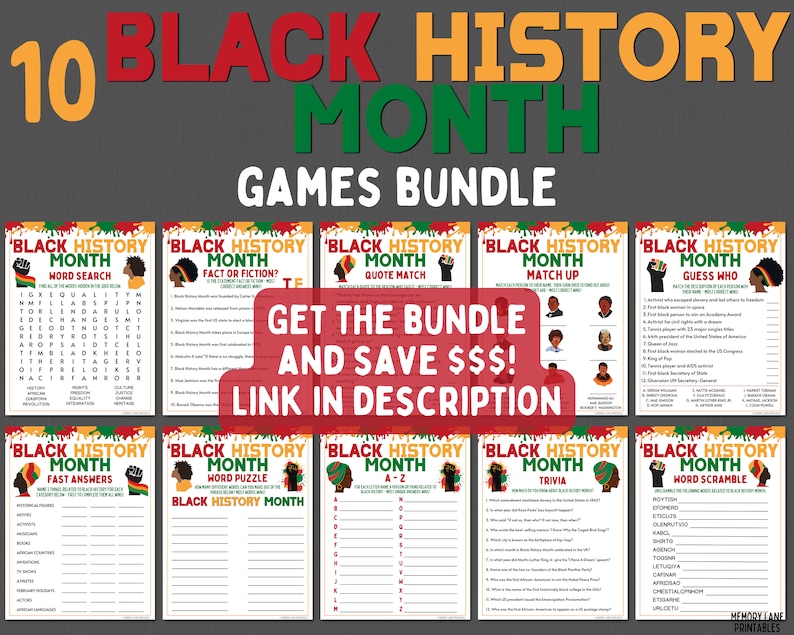 Black History Month Trivia Game | Black History Trivia Quiz Game | Fun ...