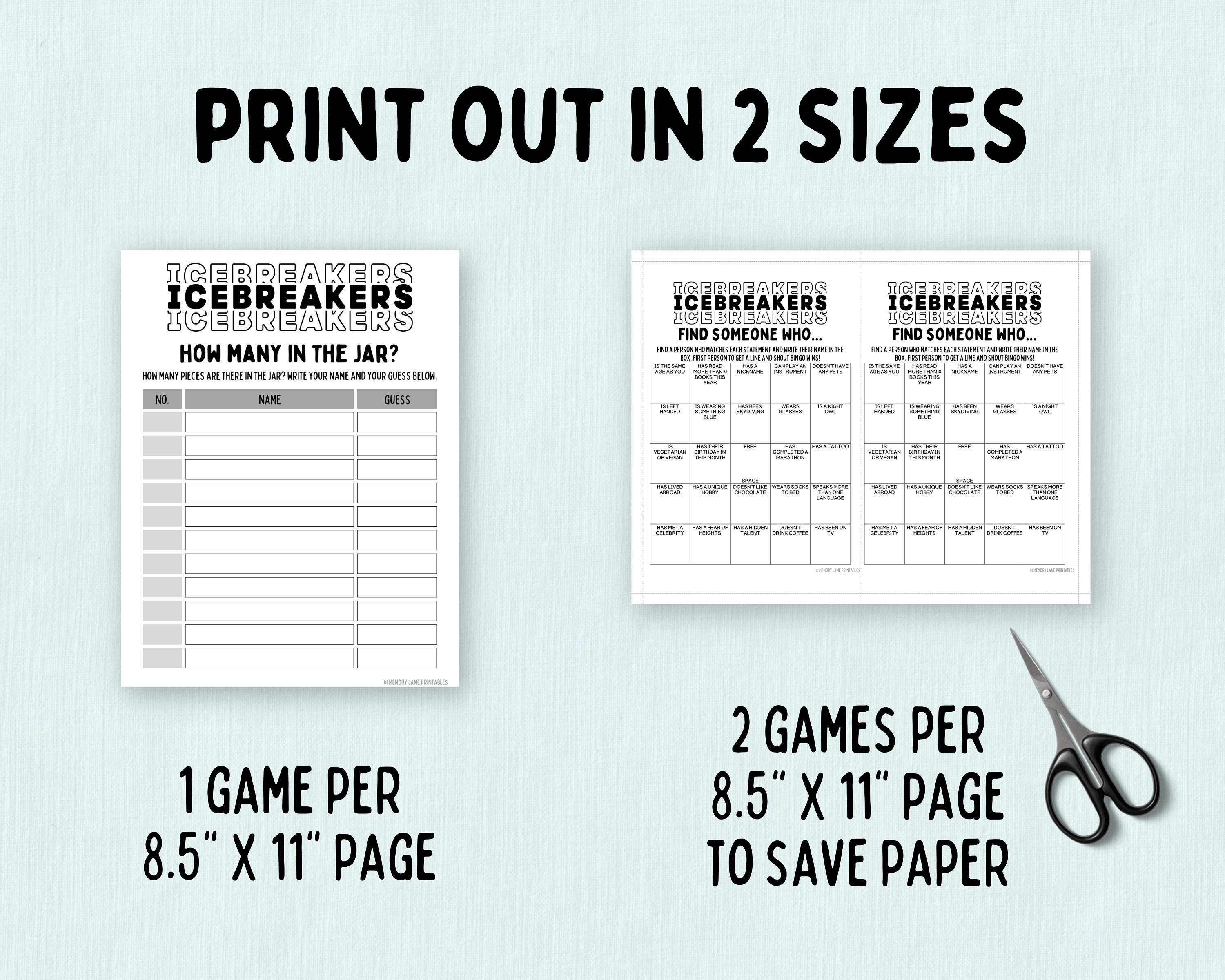 Icebreaker Games Bundle Group Activity Office Games Fun Printable Games ...