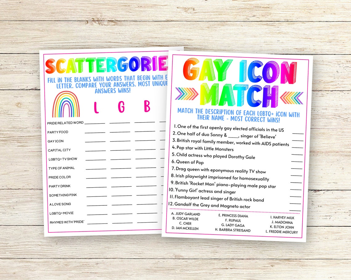 Pride Party Games Bundle 5 LGBTQ Pride Games Pride Trivia | Etsy UK