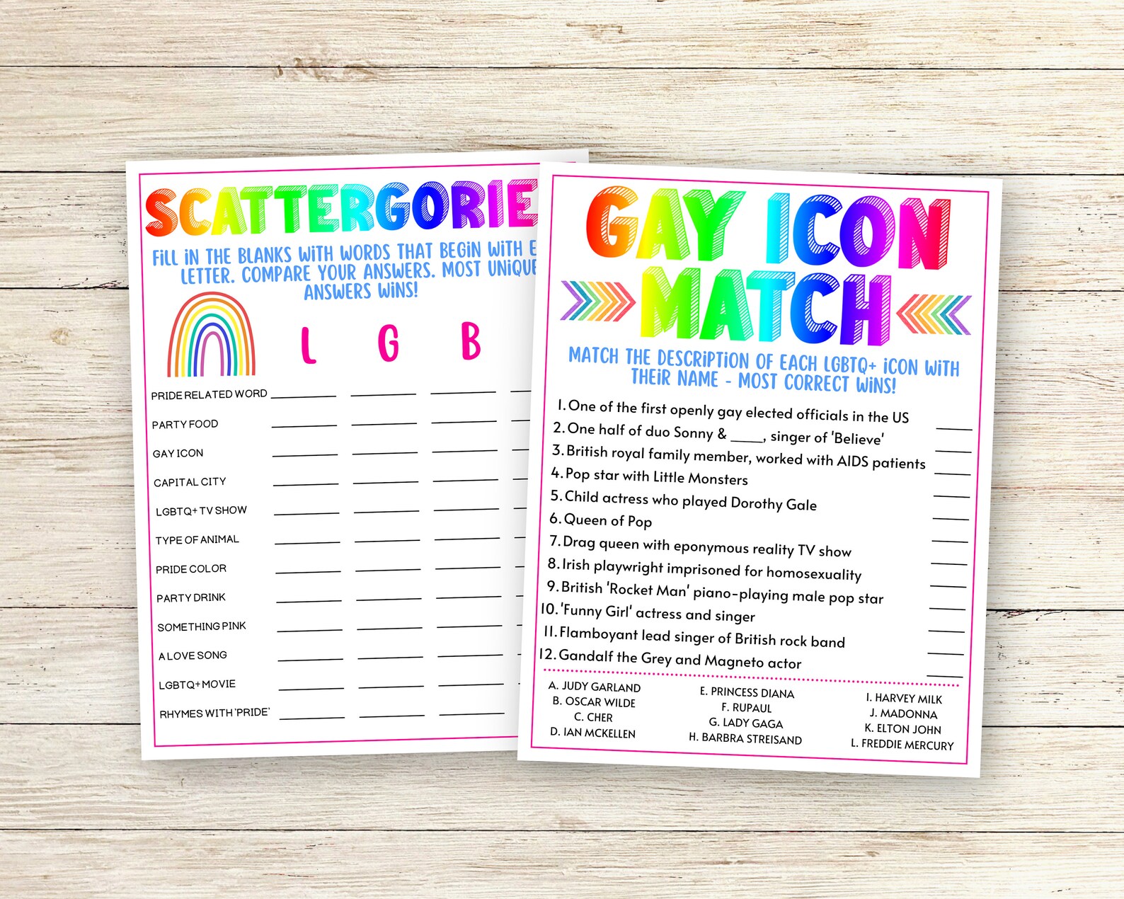 Pride Party Games Bundle 5 LGBTQ Pride Games Pride Trivia | Etsy UK