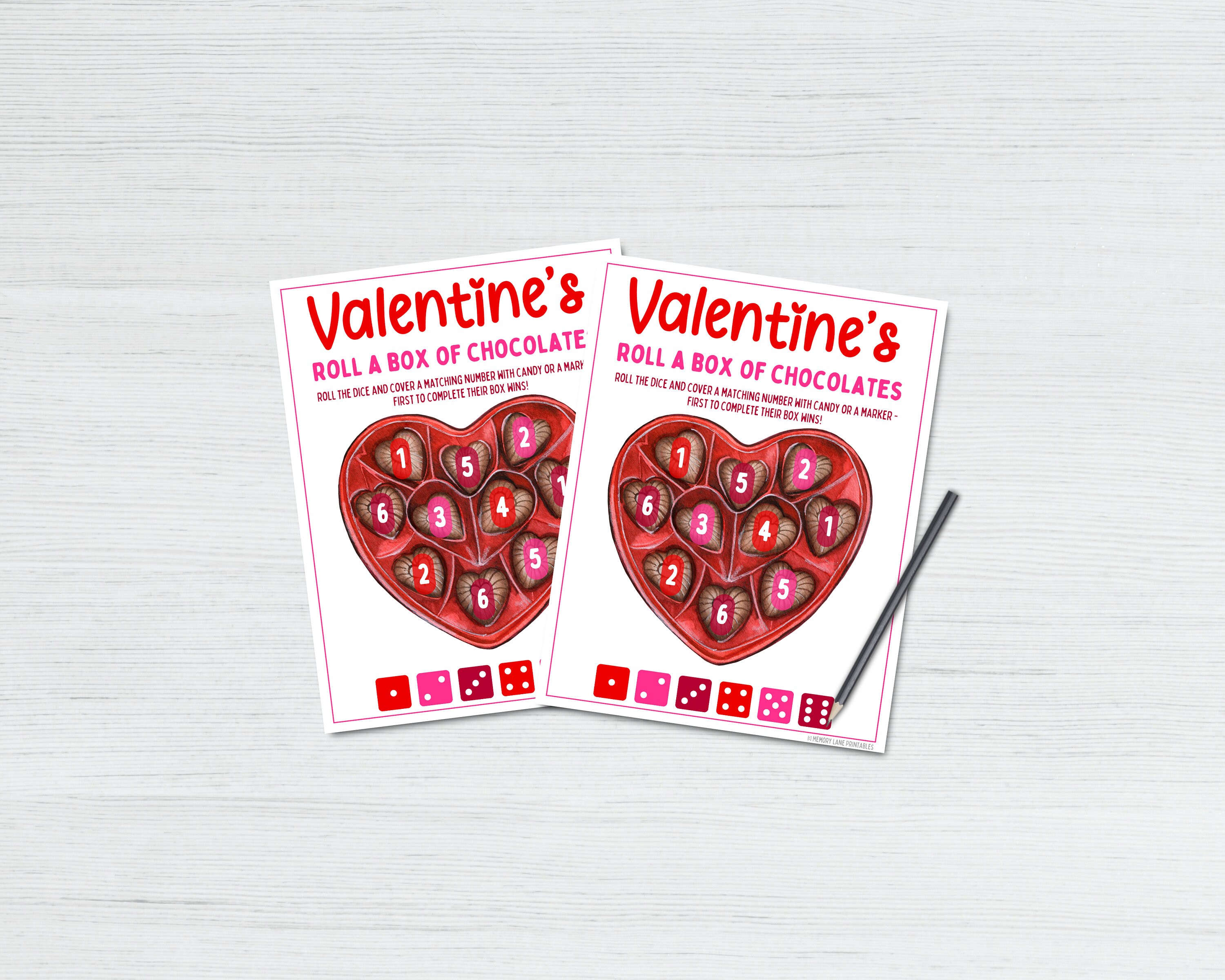 Valentine's Roll a Box of Chocolates Game Valentine's Day Party Game ...