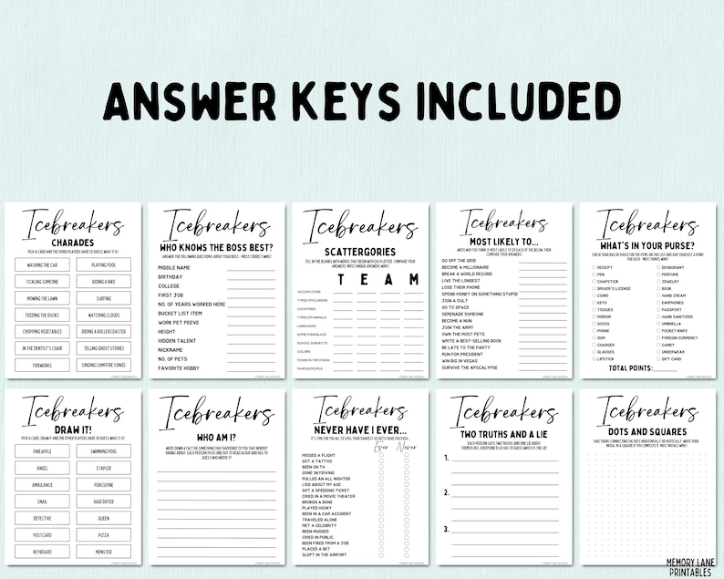 Icebreaker Games Bundle | Group Activity | Office Games | Fun Printable ...