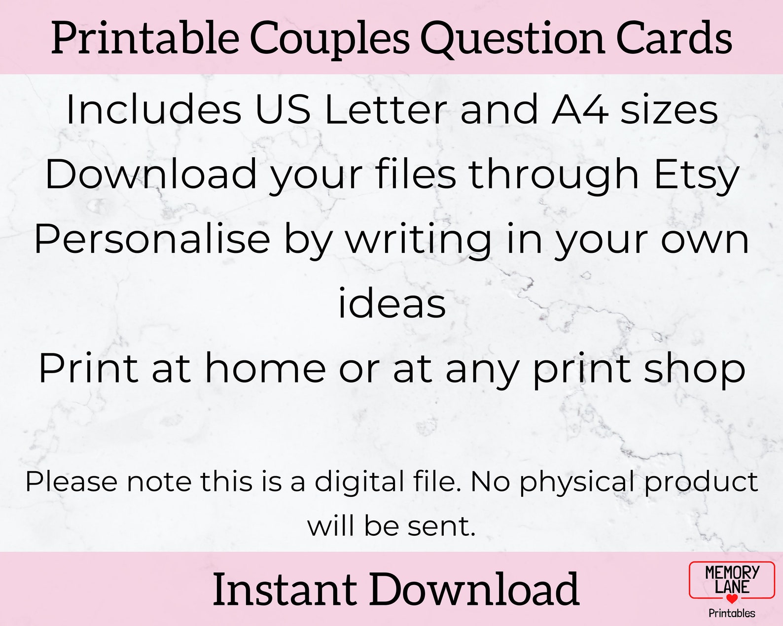 60 Couples Question Cards Printable Couples Conversation Starter Cards ...