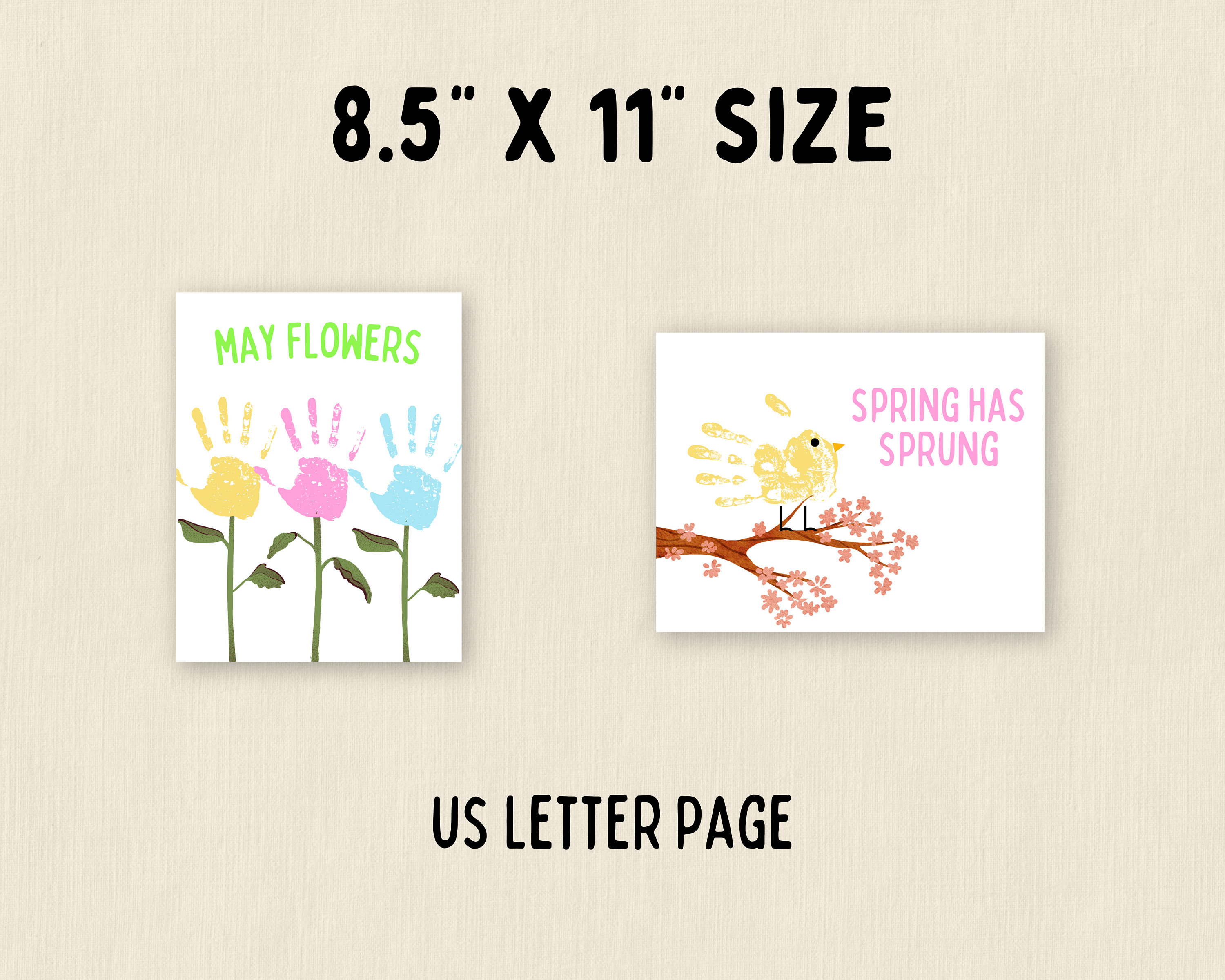 Spring Handprint Art Bundle Spring Handprint Crafts Fun Printable ...