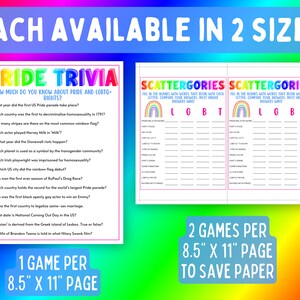 Pride Party Games Bundle 5 LGBTQ Pride Games Pride Trivia | Etsy