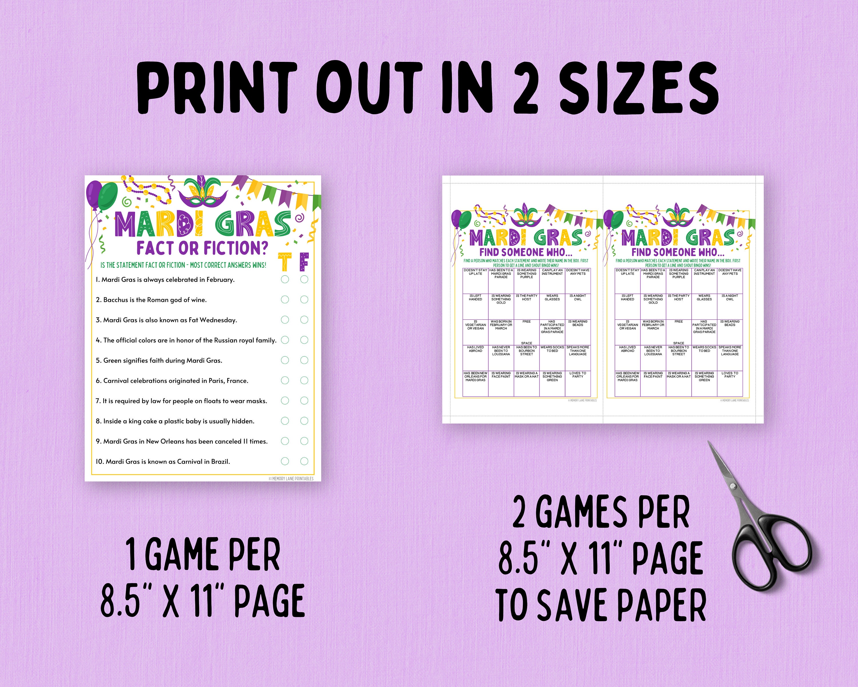 Mardi Gras Games Bundle Mardi Gras Party Games Fun Printable Games ...