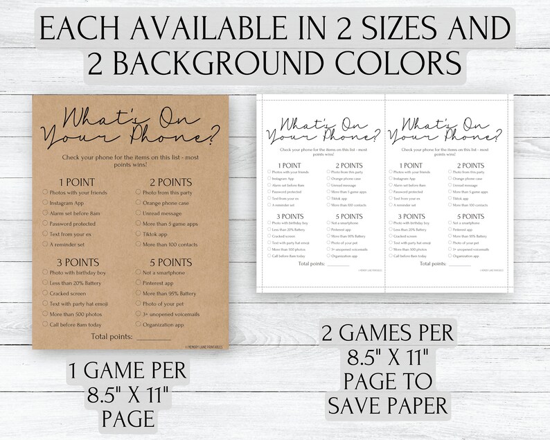 What's on Your Phone Game Birthday Party Game Adult - Etsy