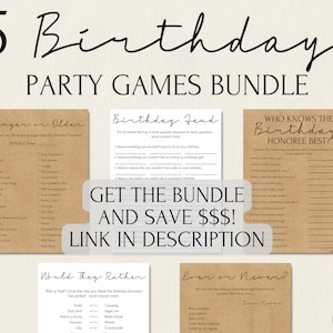 Birthday Games Bundle | 10 Birthday Party Games | Adult Birthday Party ...