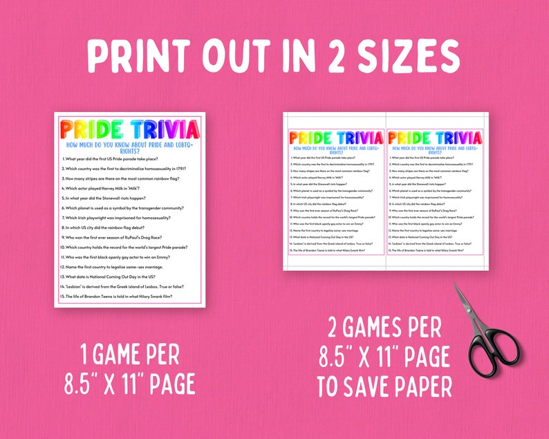 Pride Trivia Game | LGBTQ+ Pride Party Game | Pride Party Game ...