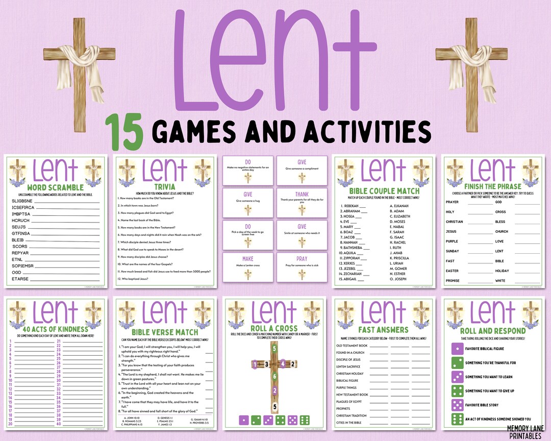Lent Games Bundle | Lenten Games | Lent Activities | Lent Church Games ...