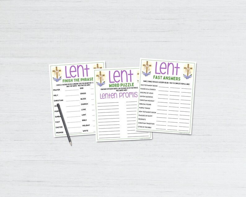 Lent Games Bundle Lenten Games Lent Activities Lent Church Games Bible ...