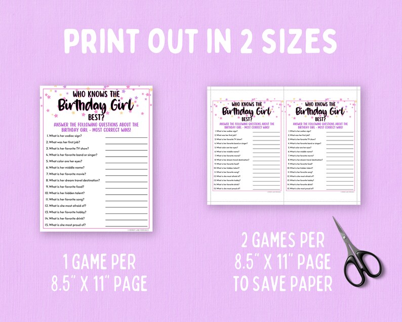 Who Knows the Birthday Girl Best Game | Birthday Game for Her | Adult ...