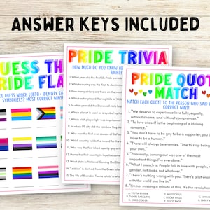 Pride Party Games Bundle 5 LGBTQ Pride Games Pride Trivia | Etsy UK