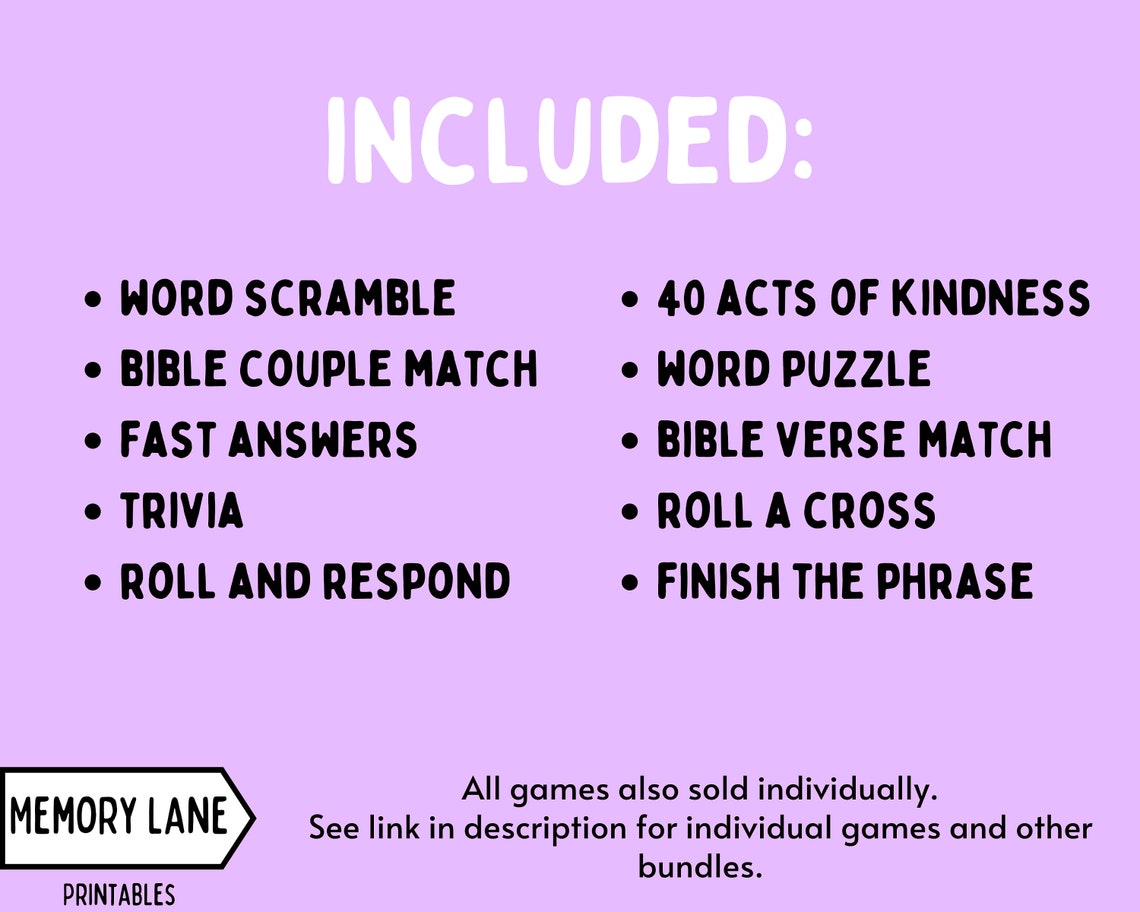 Lent Games Bundle | Lenten Games | Lent Activities | Lent Church Games ...