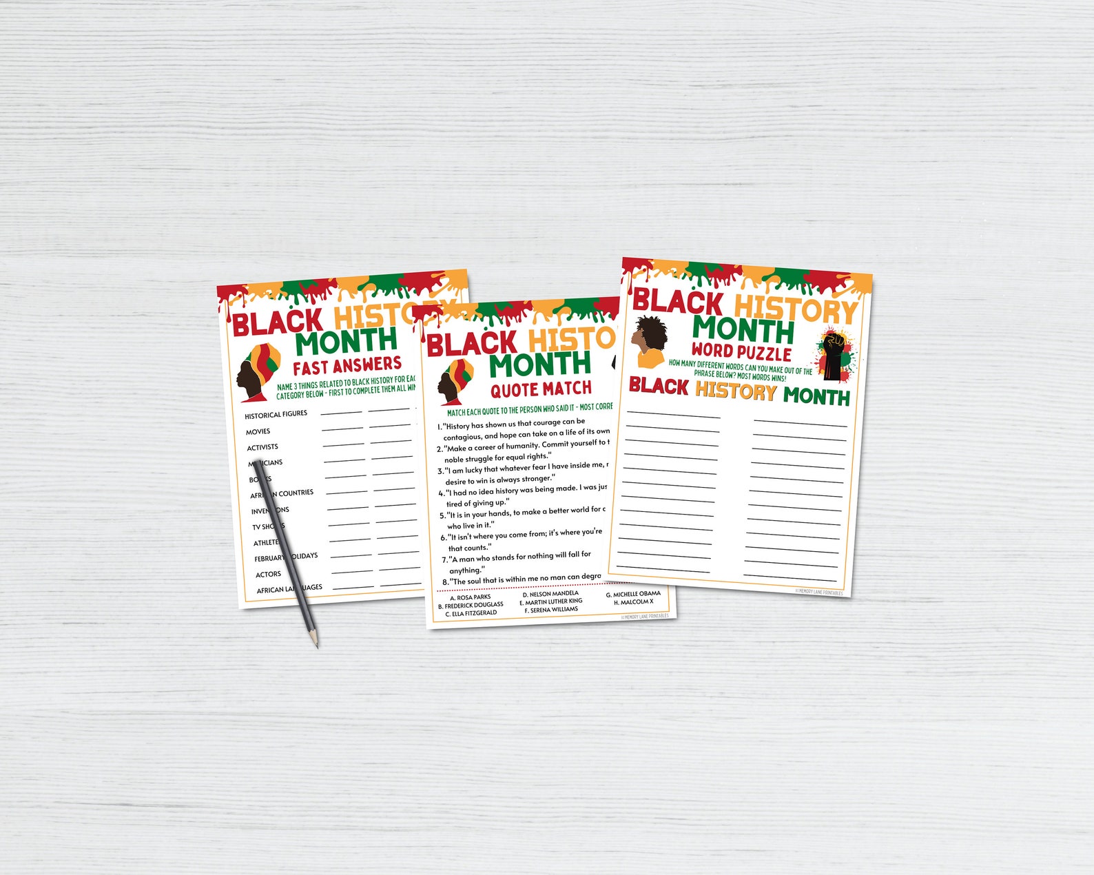 Black History Month Games Bundle | Black History Trivia Games | Fun ...