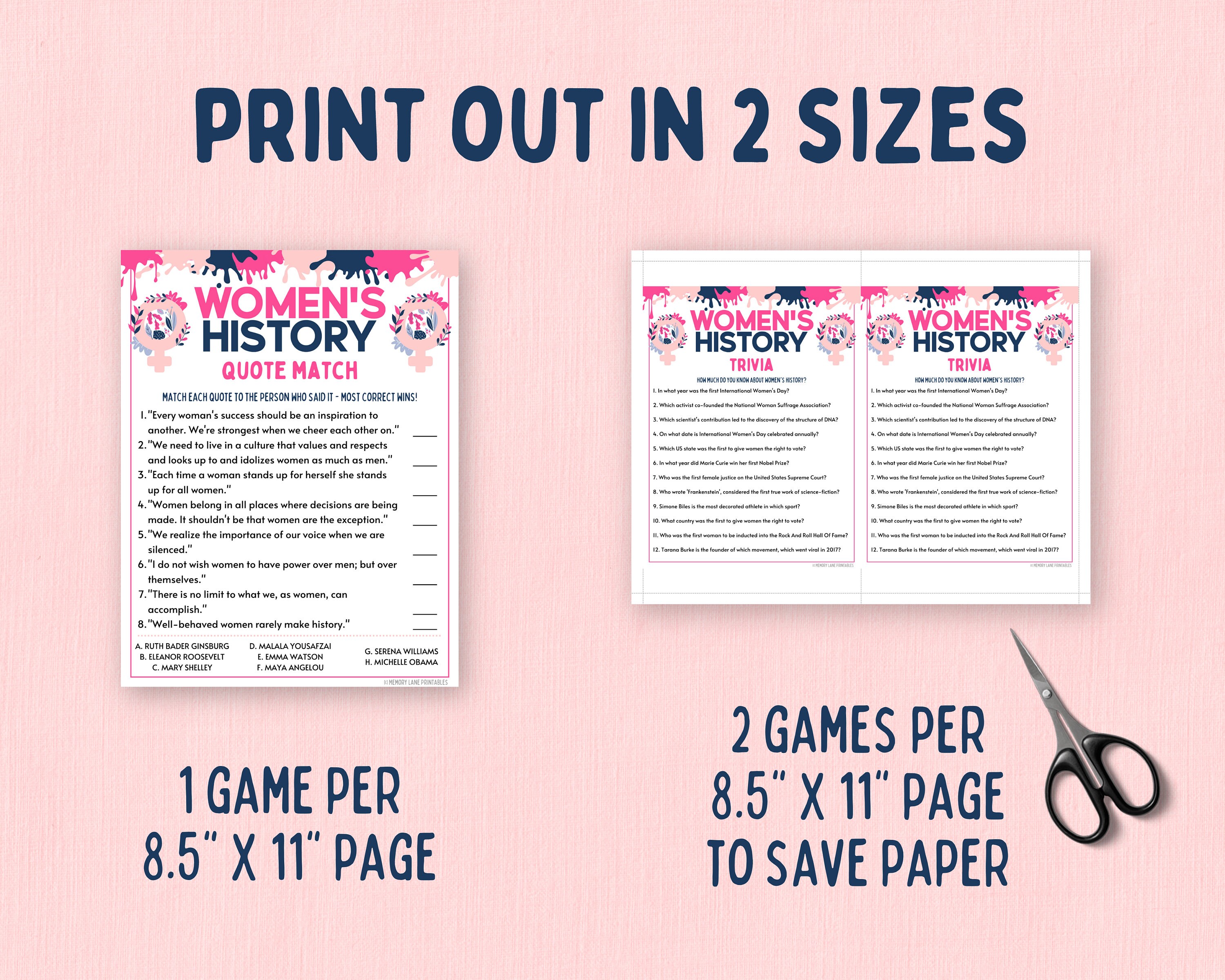 International Women's Day Games Bundle Women's History Month Trivia ...