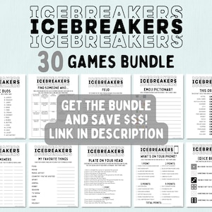 Icebreaker Games Bundle | Group Activity | Office Games | Fun Printable ...
