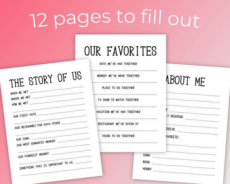 Time Capsule for Couples | Printable Date Night Activity | Valentine's ...