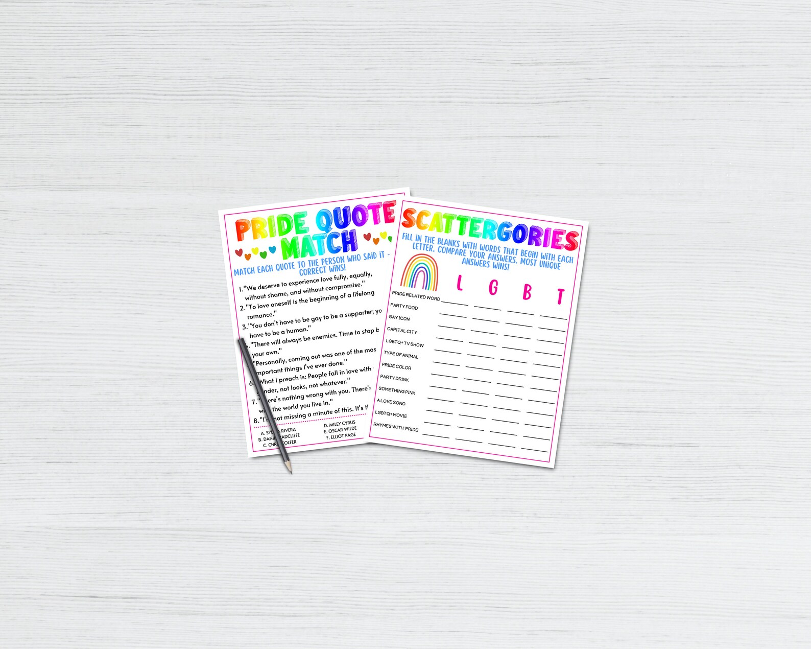 Pride Party Games Bundle | 5 LGBTQ+ Pride Games | Pride Trivia Games ...