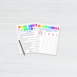 Pride Party Games Bundle | 5 LGBTQ+ Pride Games | Pride Trivia Games ...