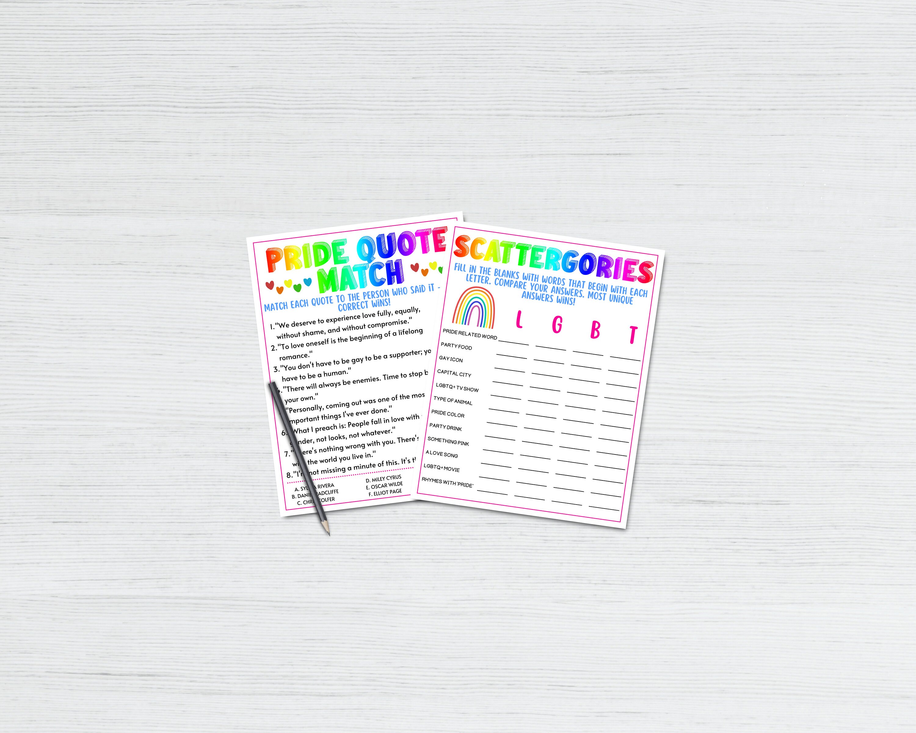 Pride Party Games Bundle | 5 LGBTQ+ Pride Games | Pride Trivia Games ...