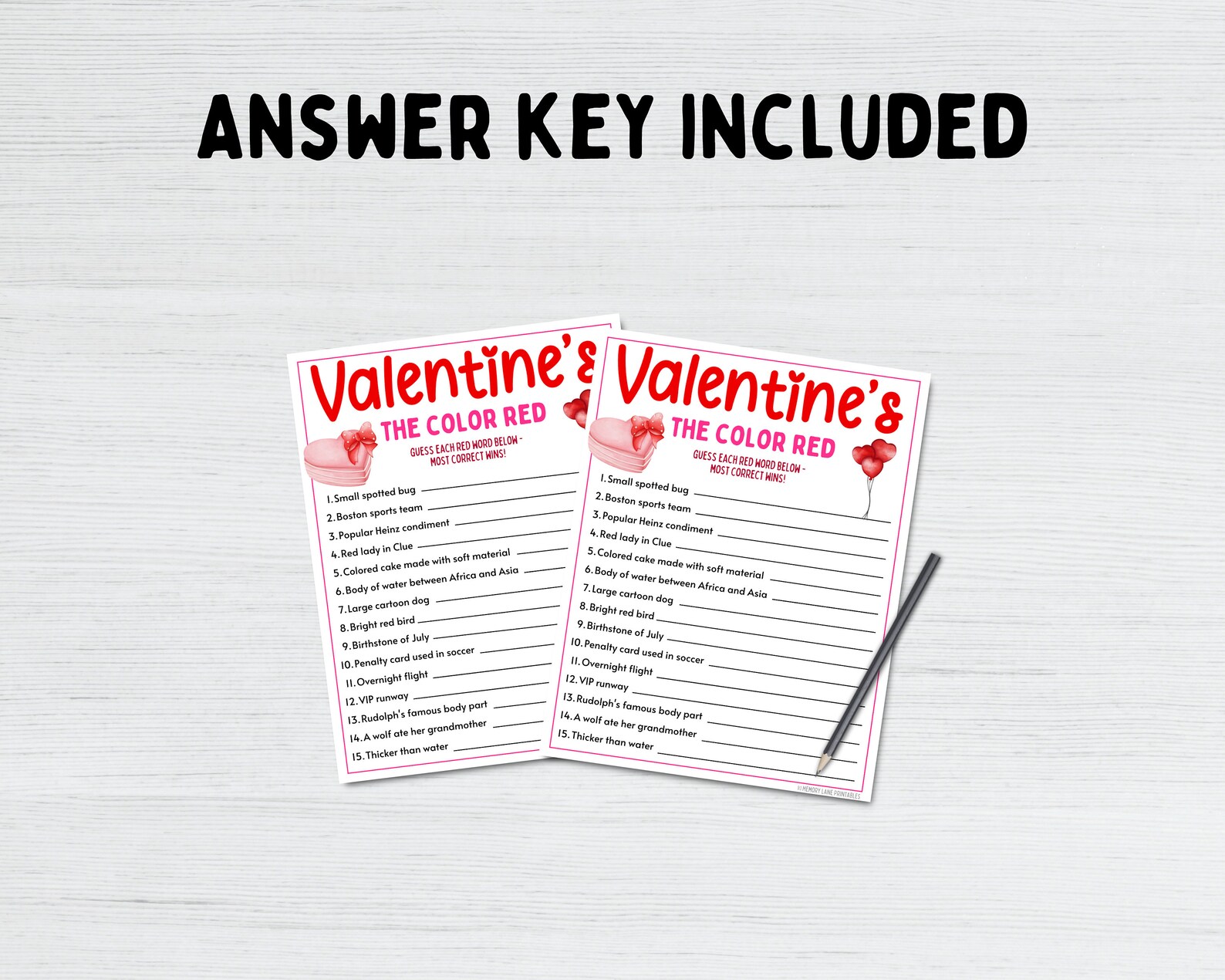 Valentine's the Color Red Game | Valentine's Day Party Game | Fun ...