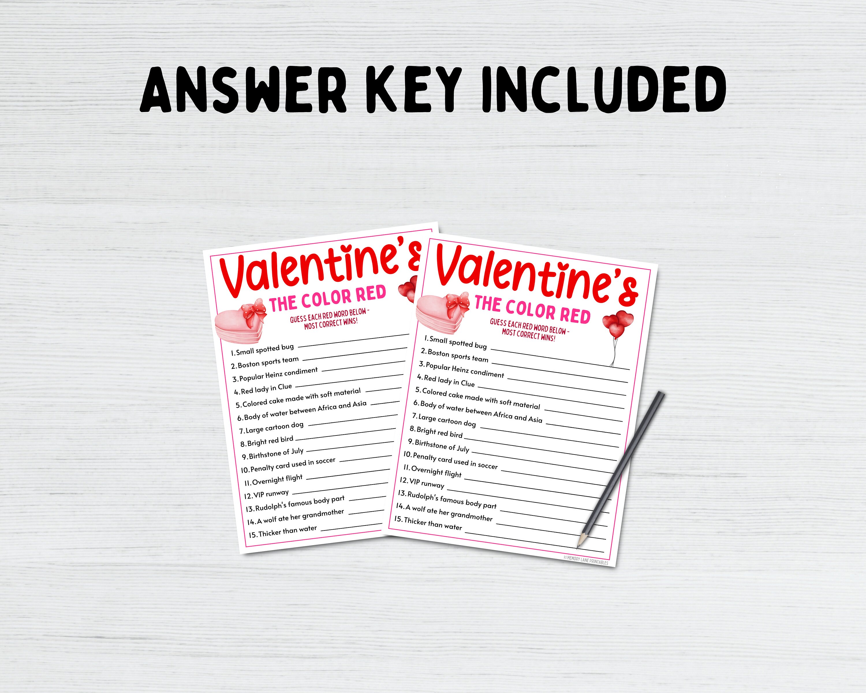 Valentine's the Color Red Game | Valentine's Day Party Game | Fun ...