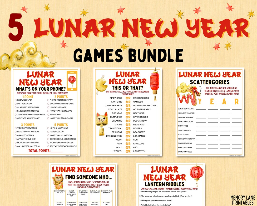 Chinese New Year Games Bundle | Lunar New Year Party Games 2025 | Fun ...