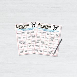 Eurovision Bingo Game | Eurovision Party Game | Printable Eurovision ...