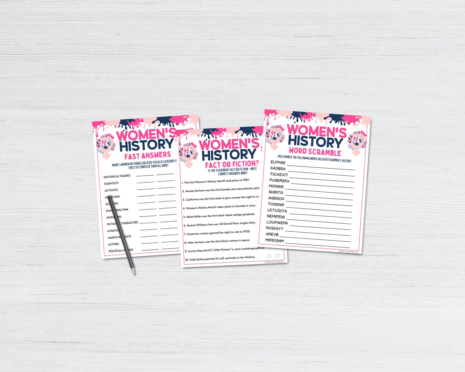 International Women's Day Games Bundle Women's History Month Trivia ...