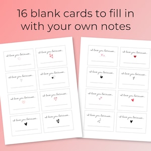 Reasons Why I Love You Cards | Printable Love Notes | Personalised ...