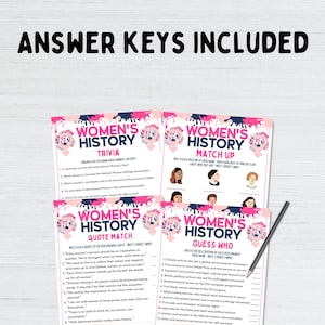International Women's Day Games Bundle | Women's History Month Trivia ...