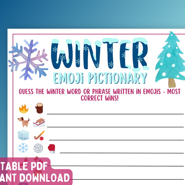 Winter Emoji Pictionary - Etsy