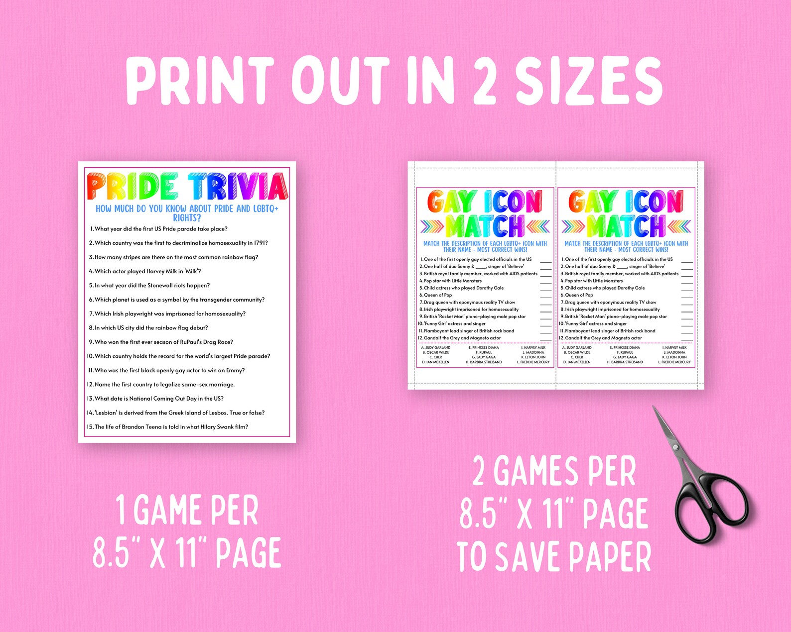 Pride Party Games Bundle | 5 LGBTQ+ Pride Games | Pride Trivia Games ...
