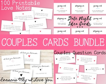 Couples Cards Bundle Printable Love Notes Date Night Idea - Etsy