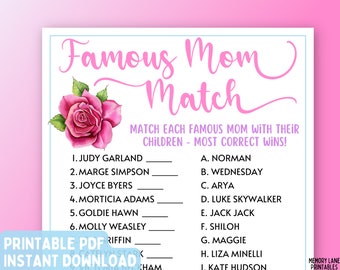 Famous Mom Game - Etsy