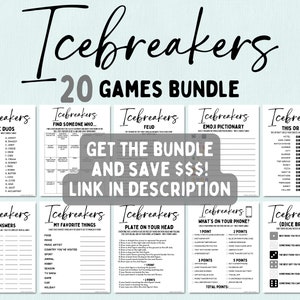 Icebreaker Games Bundle | Group Activity | Office Games | Fun Printable ...
