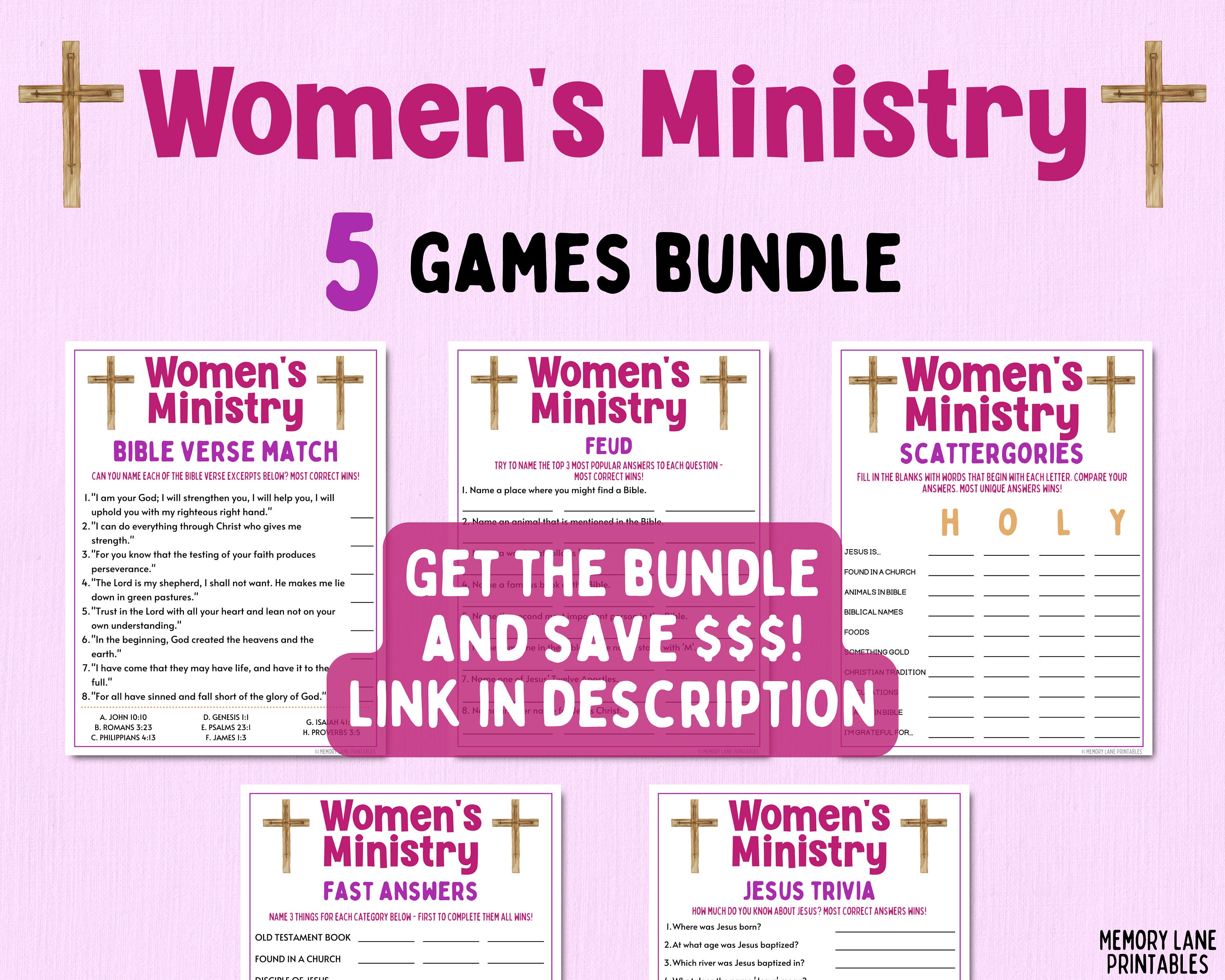 Women's Ministry Games Bundle Bible Games Church Games Women's Retreat ...