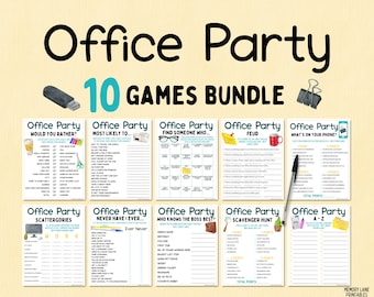 Office Party Games Bundle Work Party Games Fun Printable Games Group ...