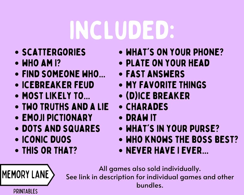 Icebreaker Games Bundle | Group Activity | Office Games | Fun Printable ...